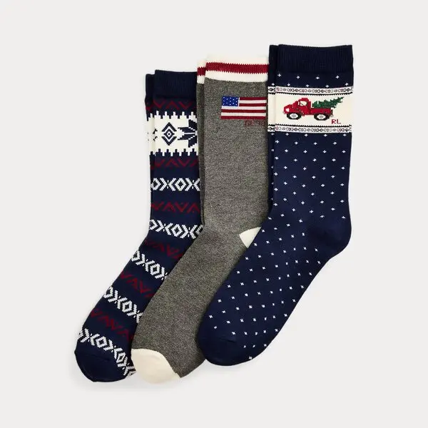 Ralph Lauren Flag Crew Sock 3-pack - Multi