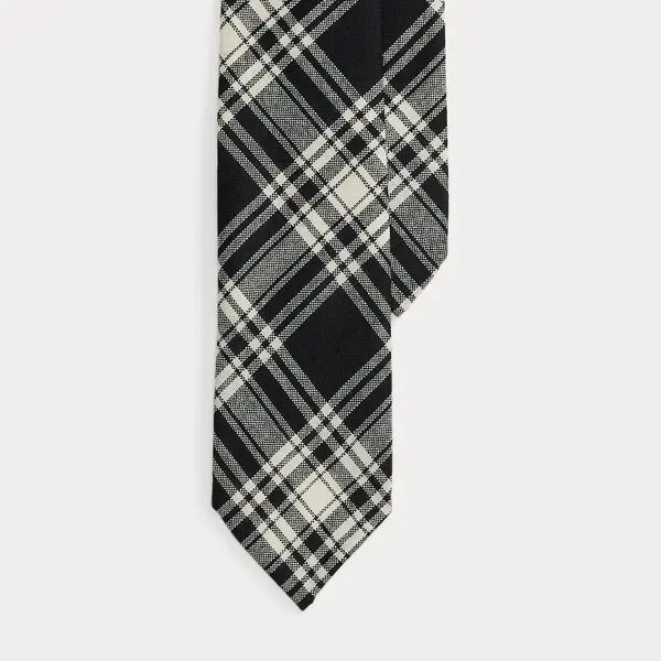 Ralph Lauren Graduate Tartan Neck Tie - Black/white