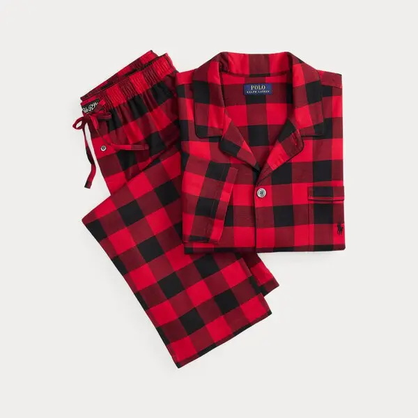 Ralph Lauren Buffalo Check Flannel Pajama Set - Rl Red Buffalo Check
