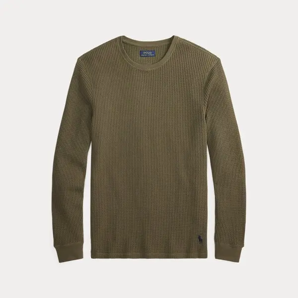 Ralph Lauren Thermal-knit Sleep Shirt - Thermal Green/cruise Navy