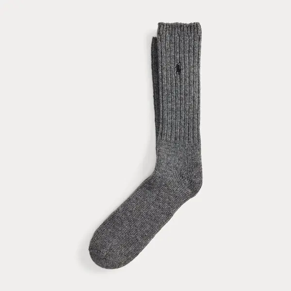 Ralph Lauren Ribbed Wool-blend Socks - Grey Heather