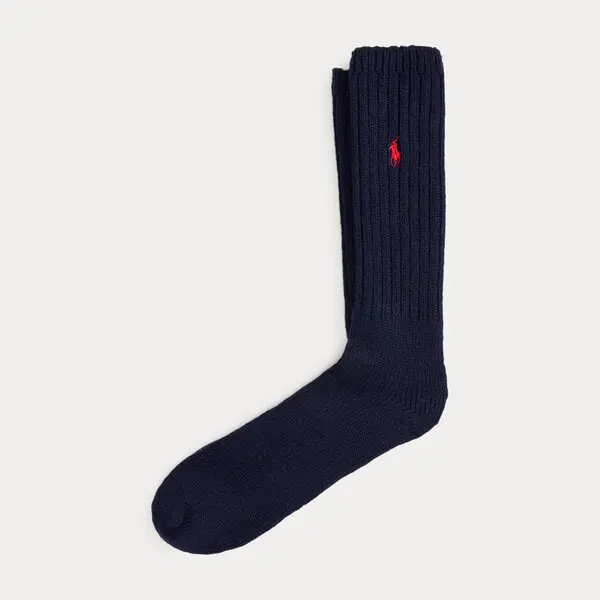 Ralph Lauren Ribbed Wool-blend Socks - Navy