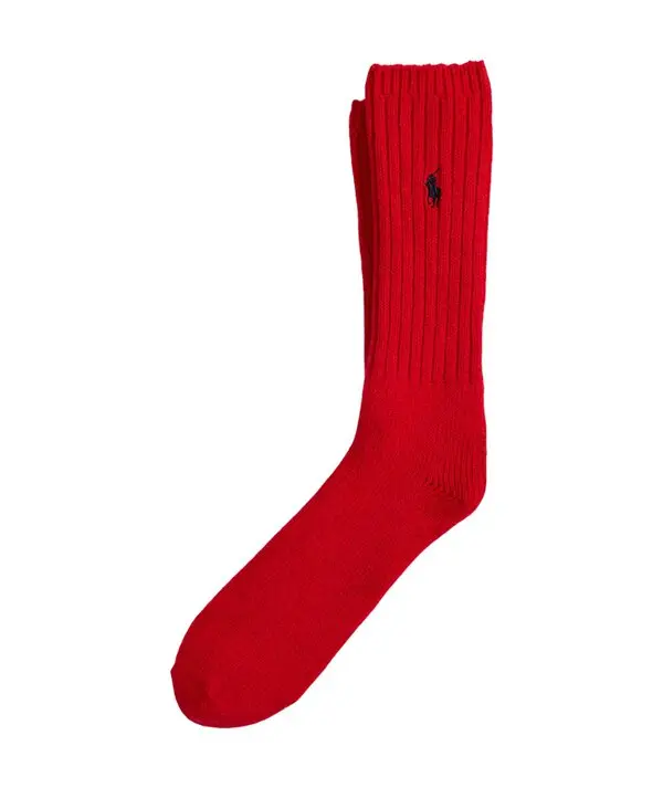 Ralph Lauren Ribbed Wool-blend Socks - Red