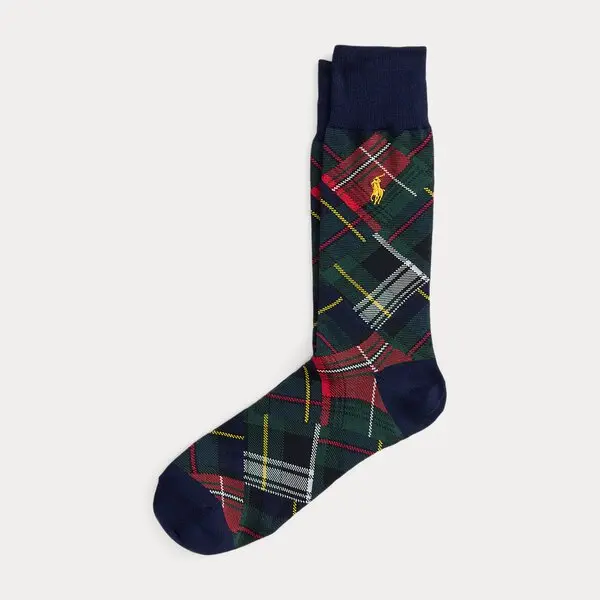 Ralph Lauren Plaid Trouser Socks - Navy Multi
