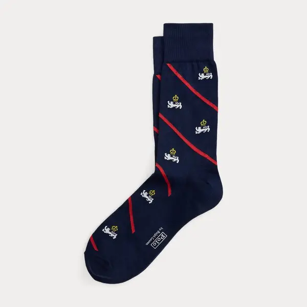 Ralph Lauren Crest Cotton-blend Trouser Socks - Navy