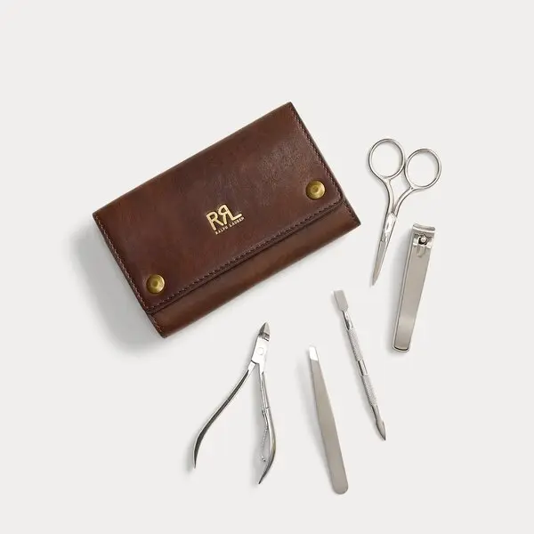 Ralph Lauren Leather Nail Grooming Kit - Dark Mahogany