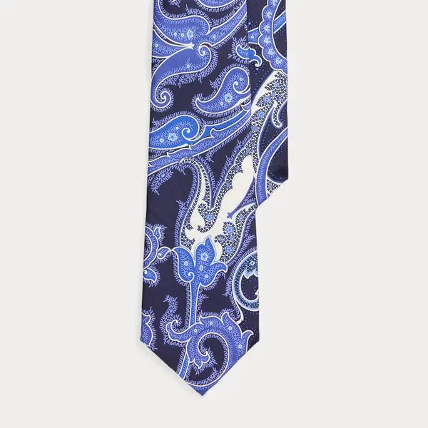 Ralph Lauren Paisley Silk Twill Neck Tie - Navy