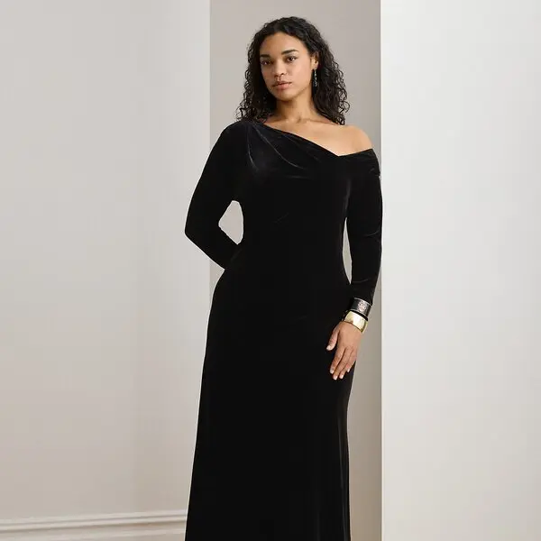Ralph Lauren Velvet Asymmetrical Gown