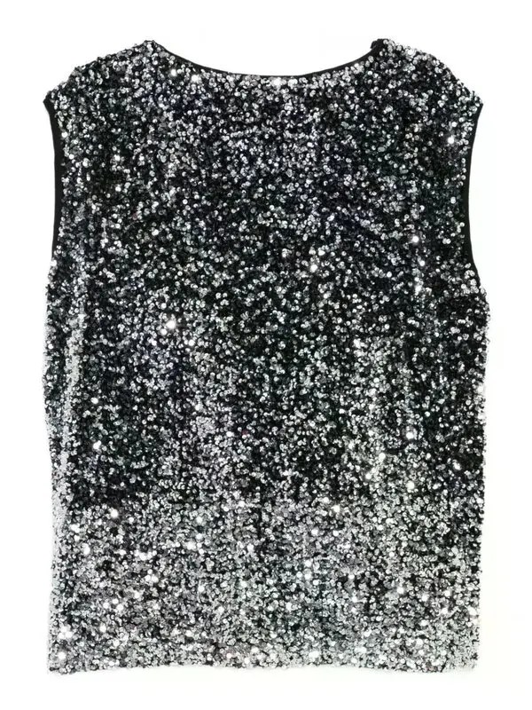 Junya Watanabe Sequined Sleeveless Top - Black