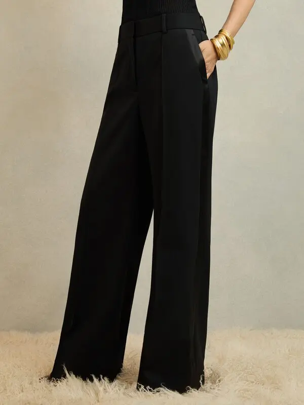 REISS Della Atelier Wide-leg Tuxedo Trousers