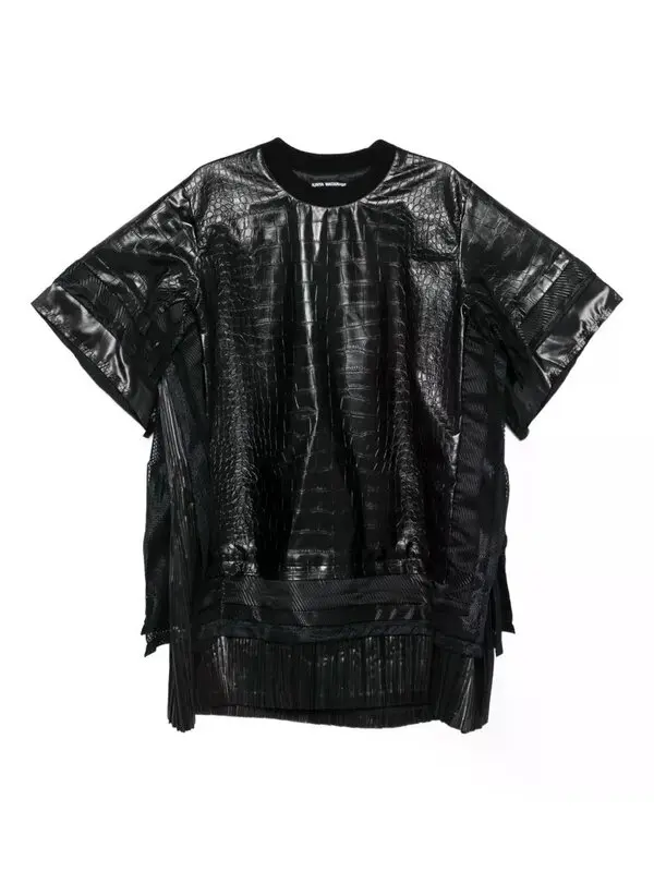 Junya Watanabe Crocodile-effect Faux-leather Top