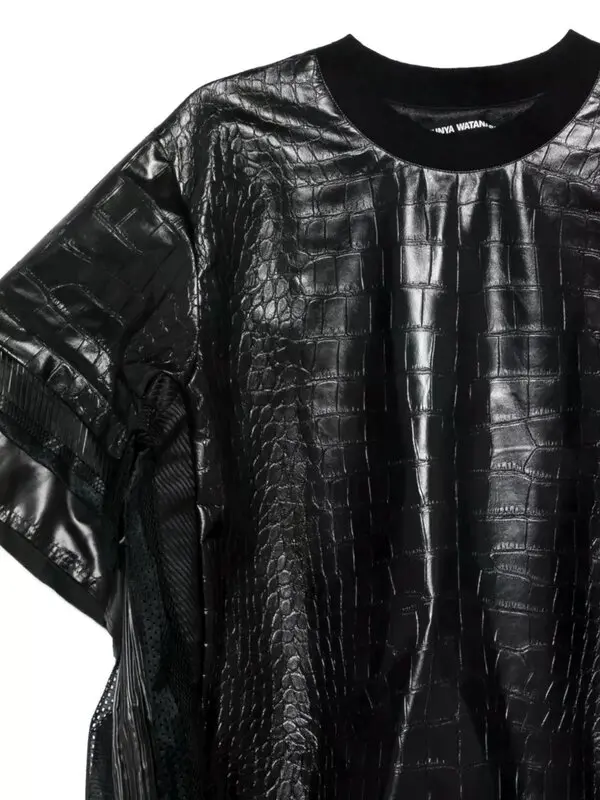Junya Watanabe Crocodile-effect Faux-leather Top