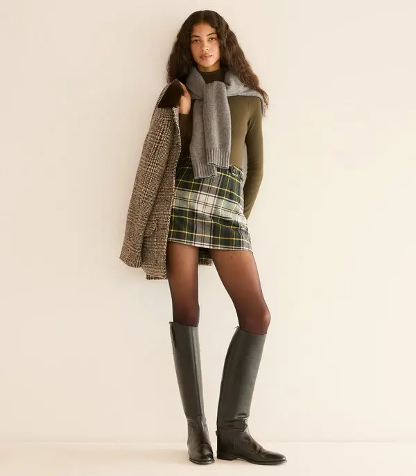 DÔEN Chieri Plaid Mini Skirt