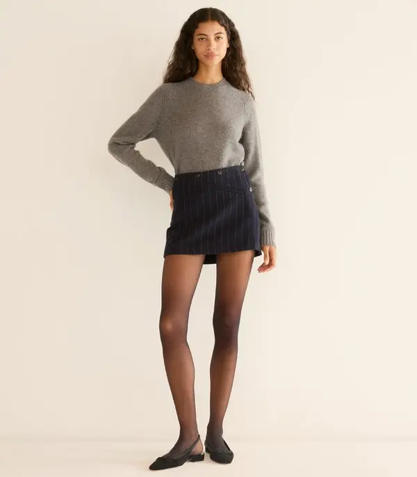 DÔEN Raina Pinstriped Mini Skirt