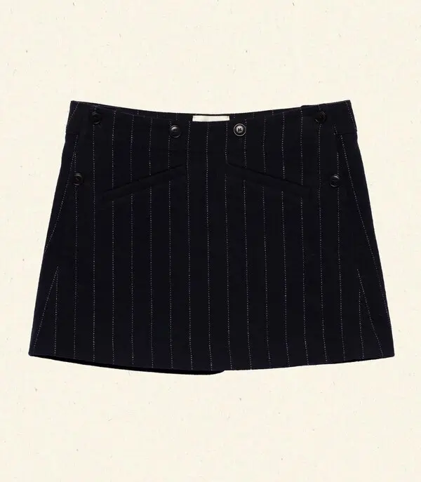 DÔEN Raina Pinstriped Mini Skirt
