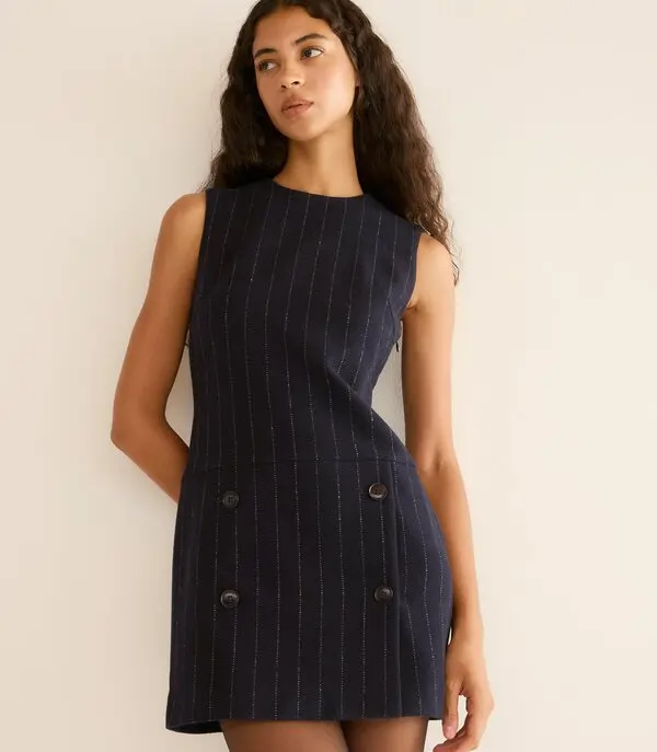 DÔEN Polly Pinstripe Sleeveless Dress