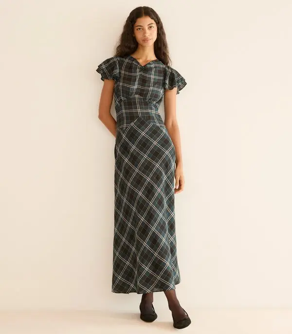 DÔEN Seraphine Ankle-grazing Plaid Dress - Amble Plaid