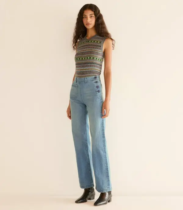 DÔEN High-waisted Wide Leg Jean