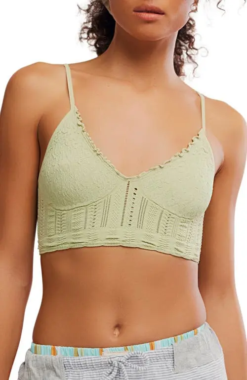 Free People Heirloom Seamless Bralette - Fresh Green