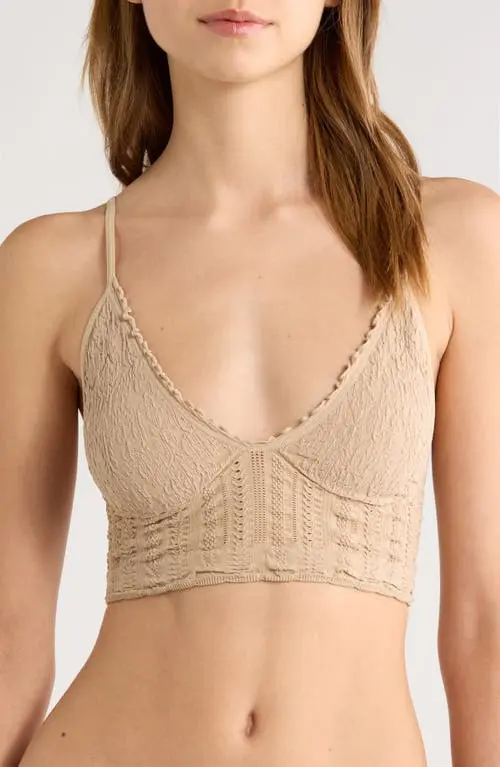 Free People Heirloom Seamless Bralette - Mushroom