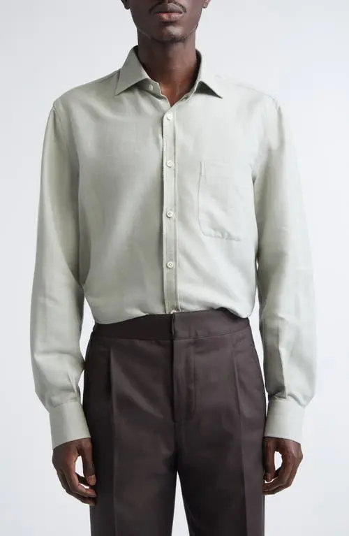 Isaia Cotton & Silk Button-up Shirt