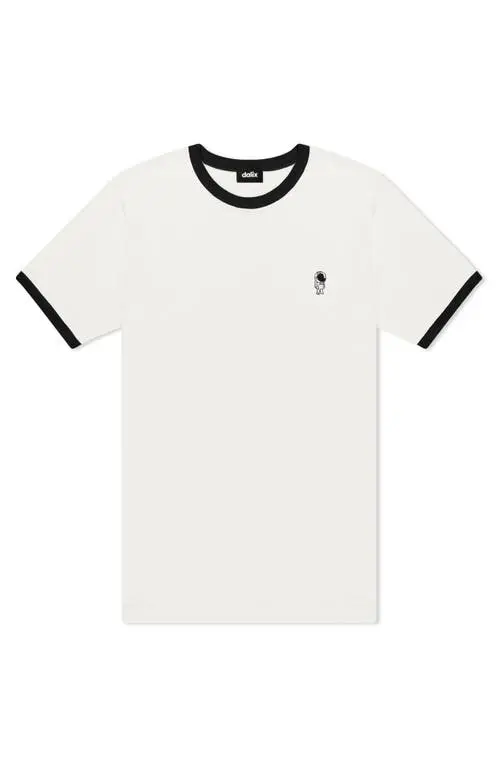 DALIX Astronaut Jersey Ringer Tee - Vin White Black