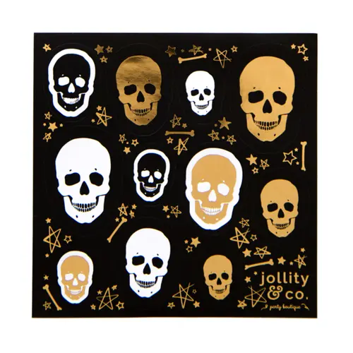 JOLLITY & CO Halloween Skull Stickers - Gold Skull Stickers