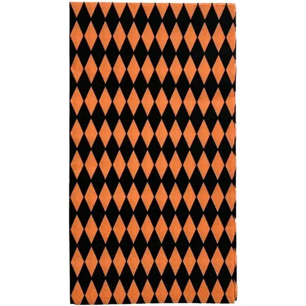 JOLLITY & CO Checkered Halloween Guest Napkins - Harlequin Check Style