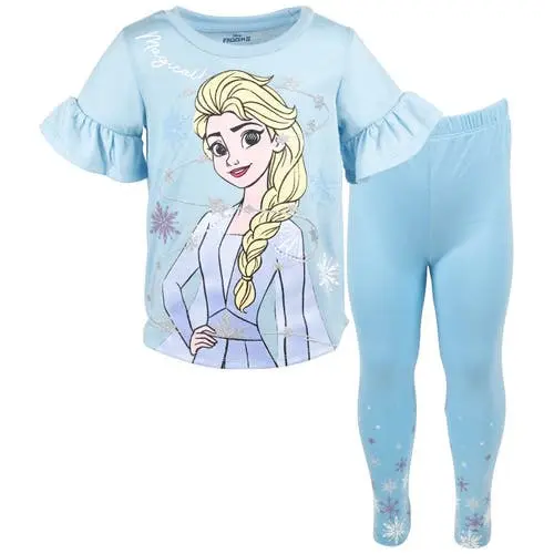 Disney T-shirt & Leggings Set - Frozen Queen Elsa Blue