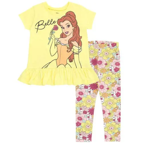 Disney T-shirt & Leggings Set - Princess Belle Yellow Yellow