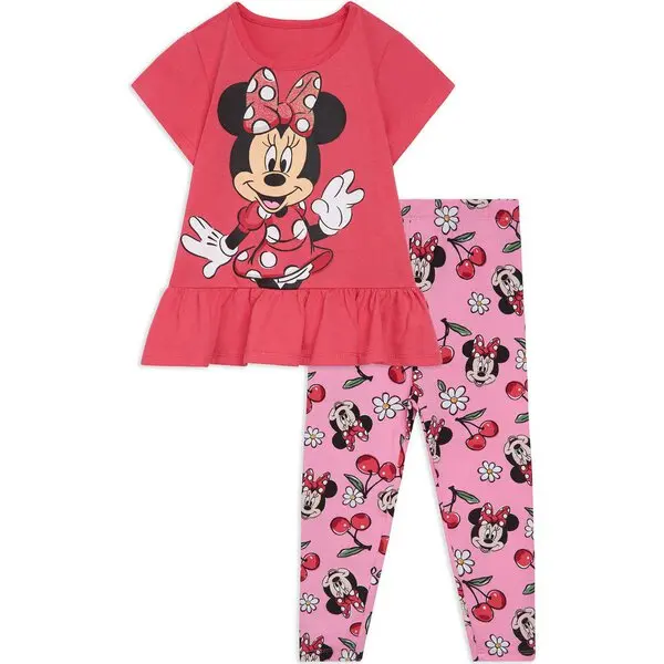 Disney T-shirt & Leggings Set - Cherry Red/pink