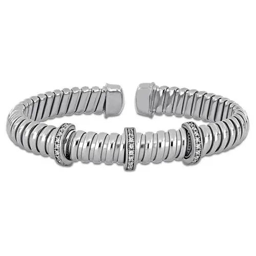 JULIANNA B. Cubic Zirconia Open Bangle Bracelet - Sterling Silver