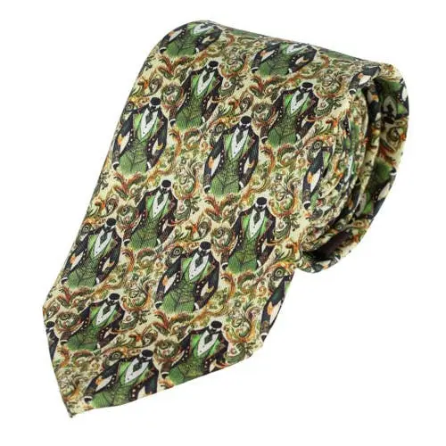 Trafalgar Shall We Dance Printed Silk Tie - Green