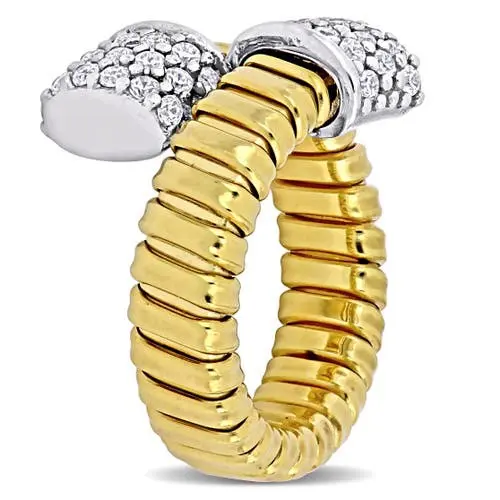 JULIANNA B. Cubic Zirconia Two-tone Omega Ring