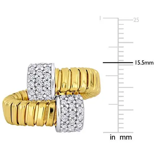 JULIANNA B. Cubic Zirconia Two-tone Omega Ring