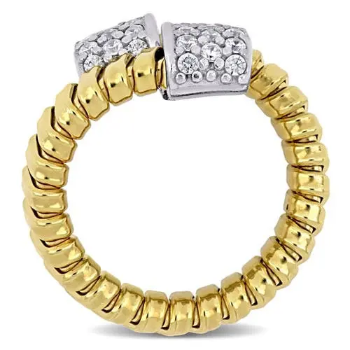 JULIANNA B. Cubic Zirconia Two-tone Omega Ring