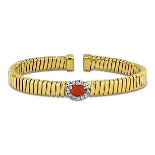JULIANNA B. Stone & Cubic Zirconia Bangle Bracelet - Created Red Coral