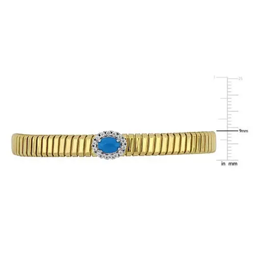 JULIANNA B. Stone & Cubic Zirconia Bangle Bracelet - Turquoise