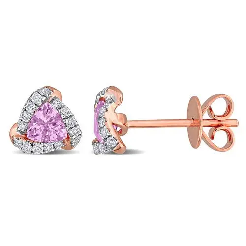 JULIANNA B. 14k Rose Gold & Diamond Stud Earrings - Sapphire