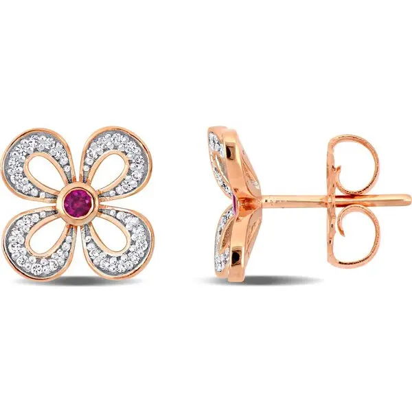 JULIANNA B. 14k Rose Gold Butterfly Earrings - Sapphire