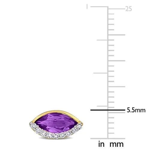 JULIANNA B. Diamond And Marquise Stud Earrings - Amethyst