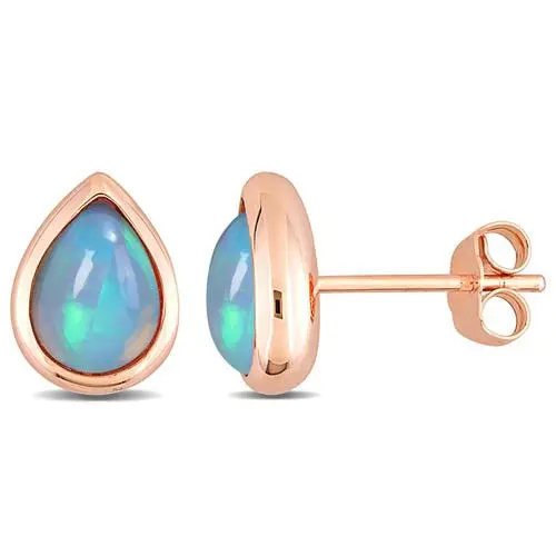 JULIANNA B. Stud Earrings 10k Rose Gold Ethiopian - Opal