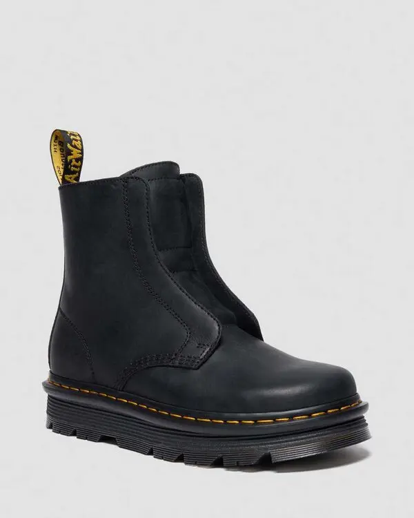 Dr. Martens Zebzag Laceless Leather Boots - Black