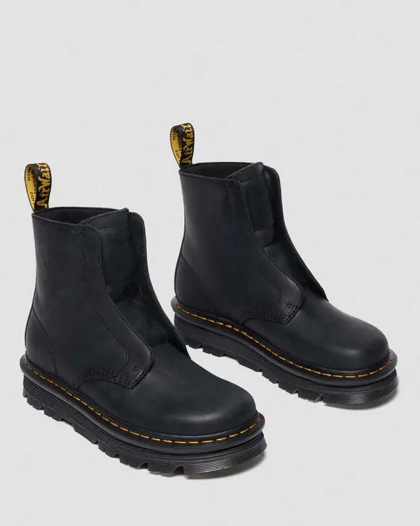 Dr. Martens Zebzag Laceless Leather Boots - Black
