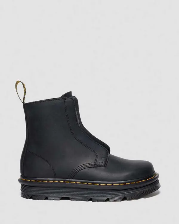 Dr. Martens Zebzag Laceless Leather Boots - Black