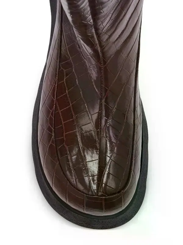GANNI Embossed Boots - Red