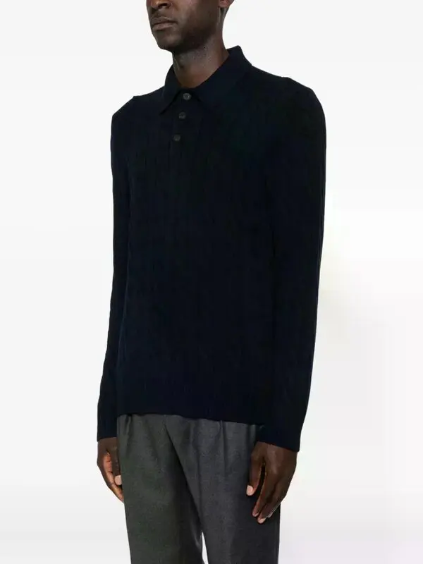 GRAN SASSO Cable-knit Polo Sweater