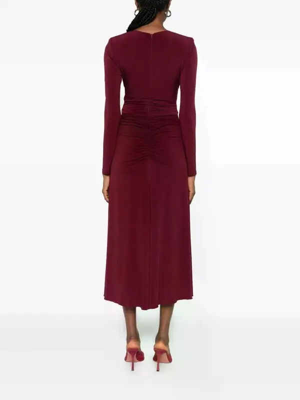 NISSA Twisted-front A-line Dress - Red