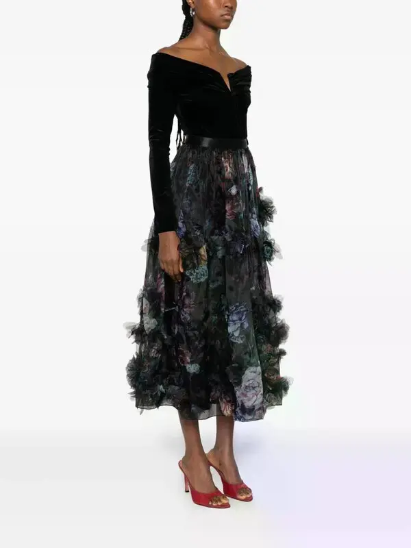 NISSA Off-shoulder Tiered Ruffled Dress