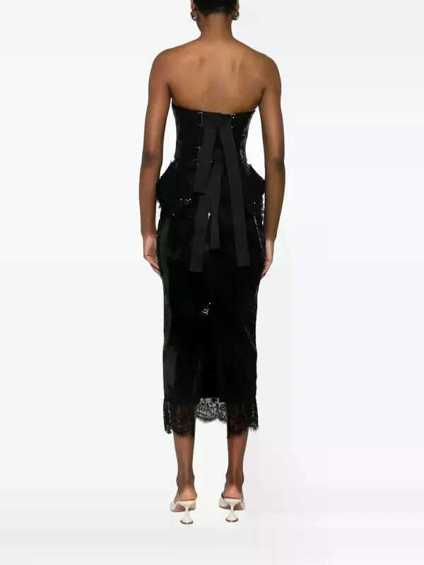 NISSA Sequin Strapless Peplum Top